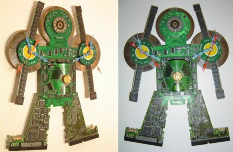 Creative wall clocks made using recycled materials